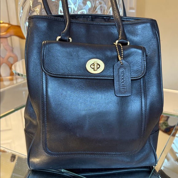 Coach | Bags | Vintage Coach Penelope Blackleather Bucket Tote 974 ...